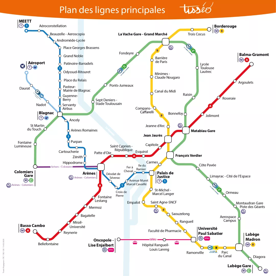 Plan des lignes principales Tisséo en 2028 | Les projets métro